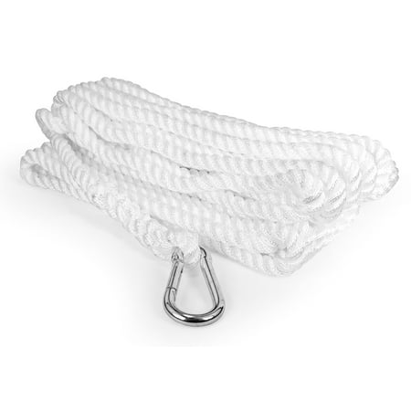 Camco 50062 3-Strand Nylon Rope, 1/2" X 50', Thimble/Whipped Bitter End ...