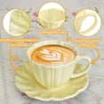 8oz Tea Cups and Saucers, Ceramic Latte Cup,Relief Cappuccino Cup and ...