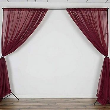 AK-Trading 58" x 144" White Chiffon Drapes Panels for Wedding Events ...