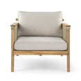 Acacia Wood Patio Club Chair with Rope Woven Arms for Patio Garden ...