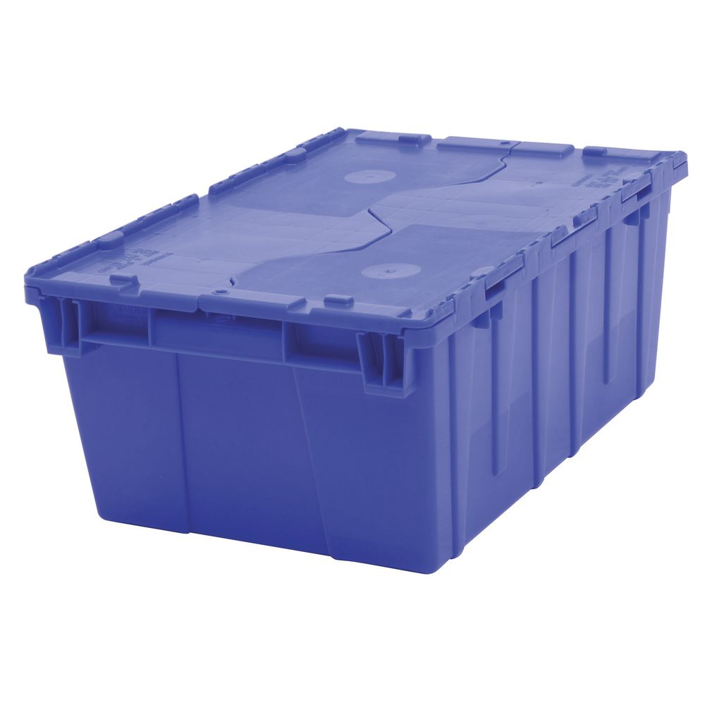 Orbis Blue Plastic FliPak Stack-N-Nest Storage Tote with Lid - 22"L x ...