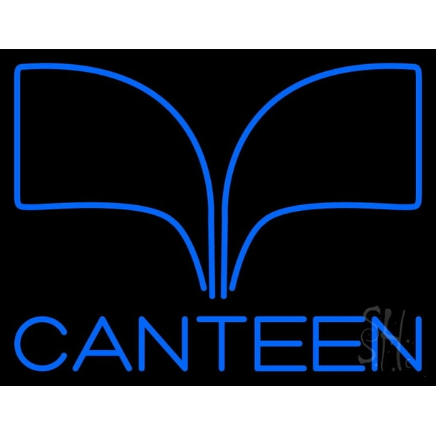 Blue Canteen LED Neon Sign 24 x 31 - inches, Black Square Cut Acrylic ...