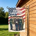 1pc Happy Labor Day American Flag Soldiers Printed Garden Flag, Double ...