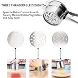 Stainless Steel Potato Ricer with 3 Discs, Kitchen Press Tool for ...