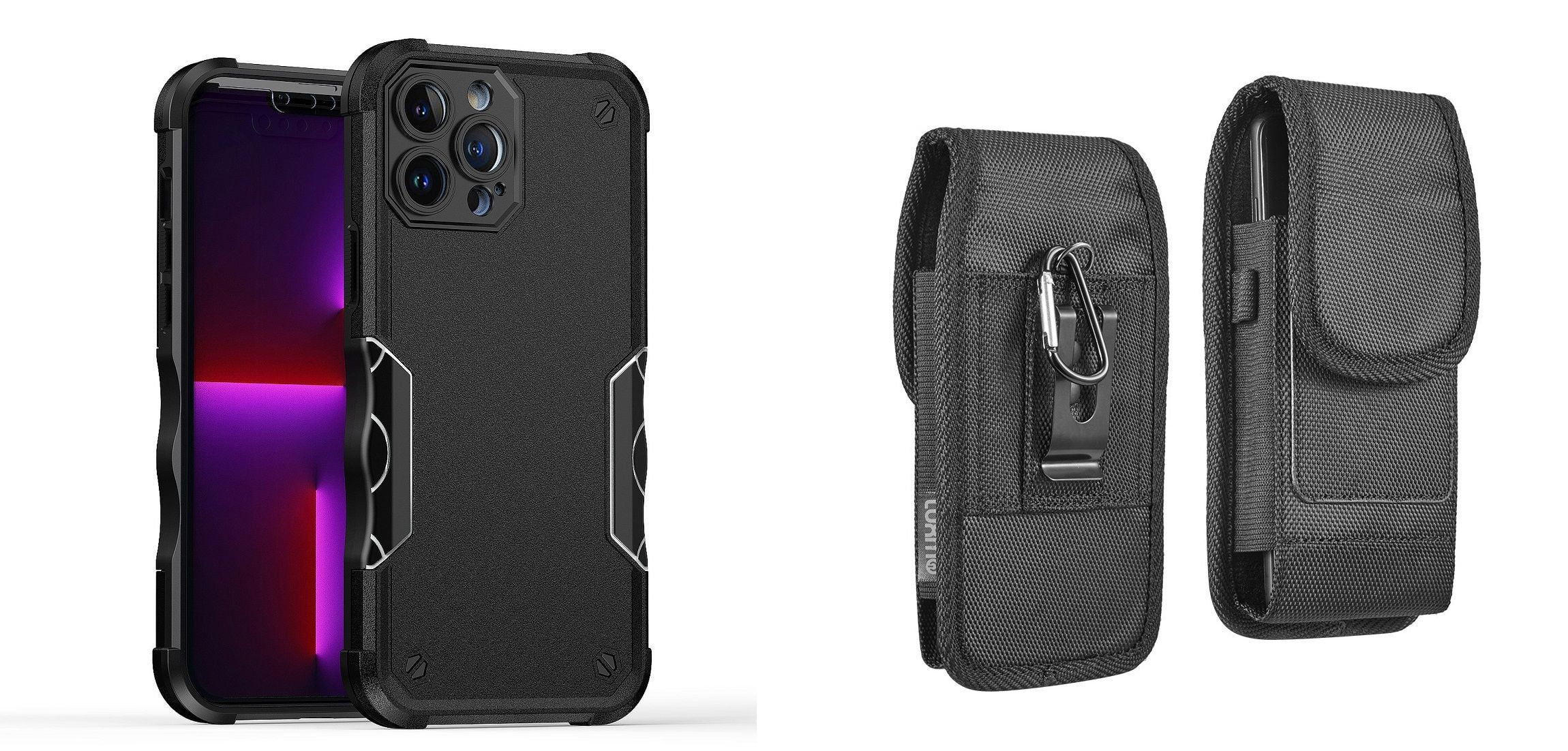 Case with Belt Holster Bundle for iPhone 14 Pro: Slim EX Hybrid Series ...