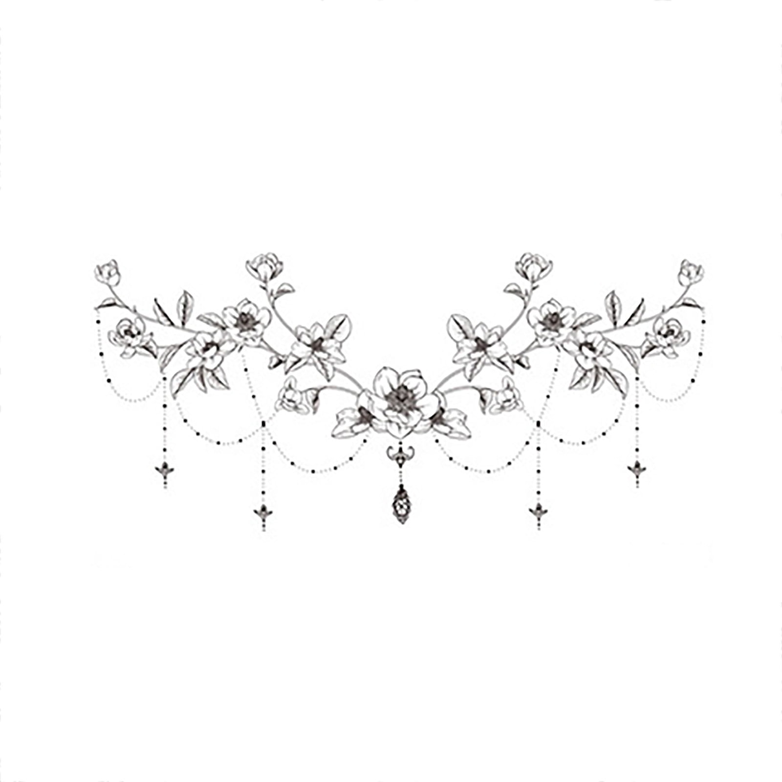 BotaniNest Black Underboob Tattoo Temporary Tattoo Stickers On Chest ...