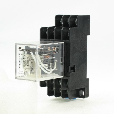 MY4J 220V AC Coil 4PDT 14 Pins Electromagnetic Power Relay w Base ...