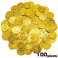 Plastic Cross Gold Coins, Golden, 100 Pieces, for Party Game Decoration ...