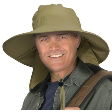 Sun Blocker Unisex Sun Hat with Neck Flap Wide Brim Outdoor Camping ...