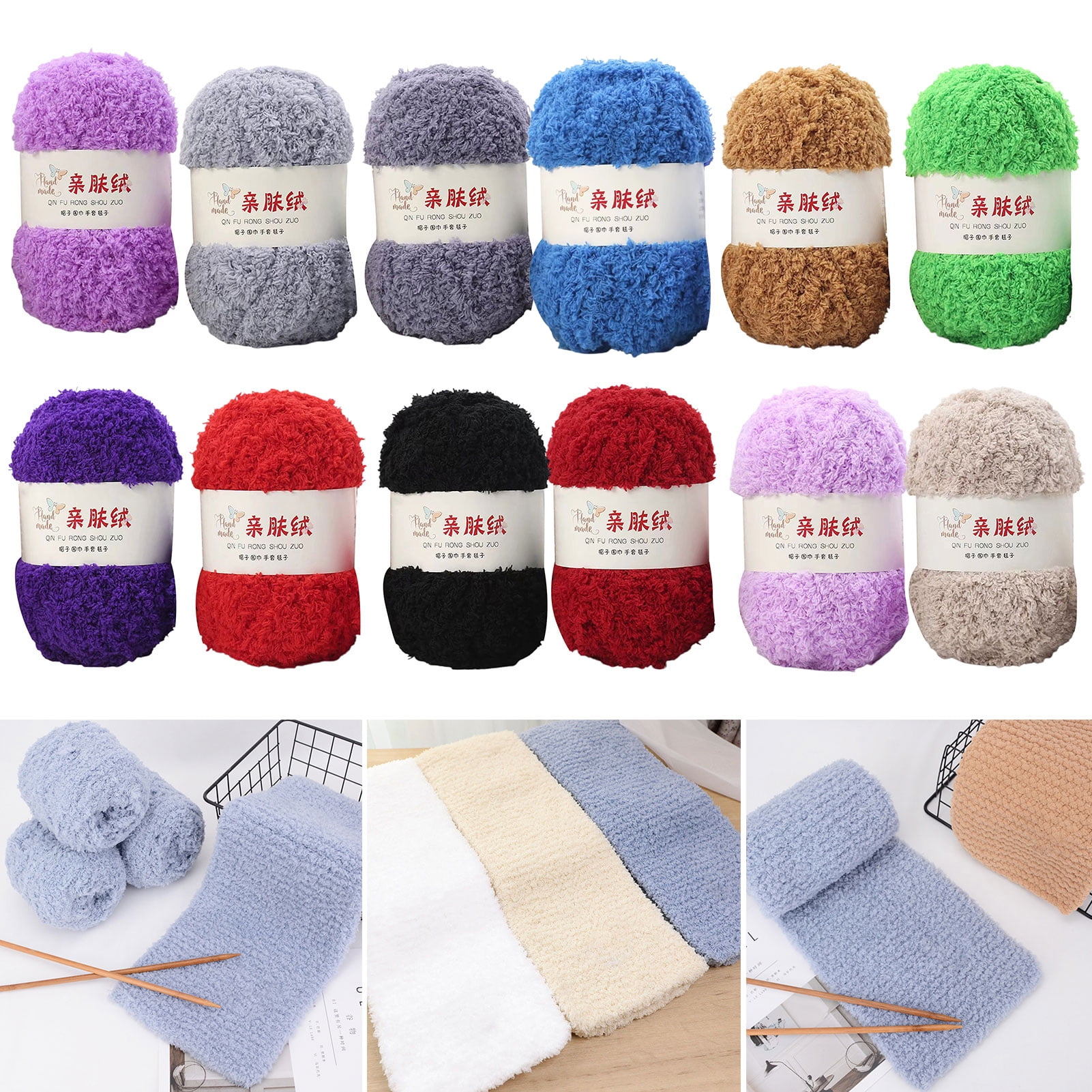 Hesroicy 1 Roll 50g Fleece Thread 3 Strands Good Toughness Non-shedding ...