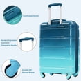 3-Piece Luggage Set, 20 Inch ABS+PC Suitcase with TSA Lock, Travel ...