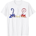 4th of July Cat Shirt American Flag Peeking Kitty Graphic Independence ...