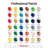 Fantastory 36 Color Acrylic Art Paint Set (2oz Bottles) with 12 Brushes ...