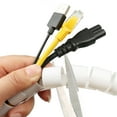 10mm Flexible Spiral Tube Cable Wire Wrap Computer Manage Cord White 2M ...