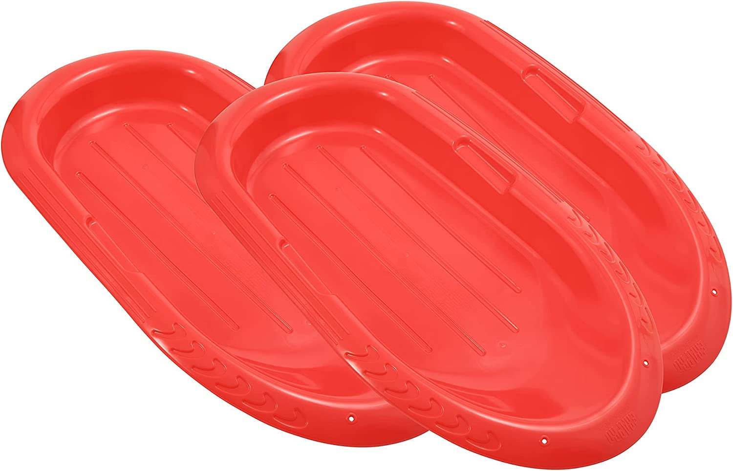 Superio Toboggan Snow Sled for Kids and Adults, Pack of 3 Heavy Duty ...