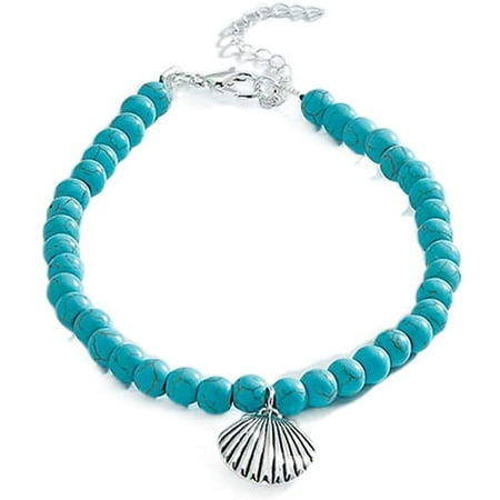 Boho Turquoise Anklets Shell Ankle Bracelet Beach Foot Chain for Women ...