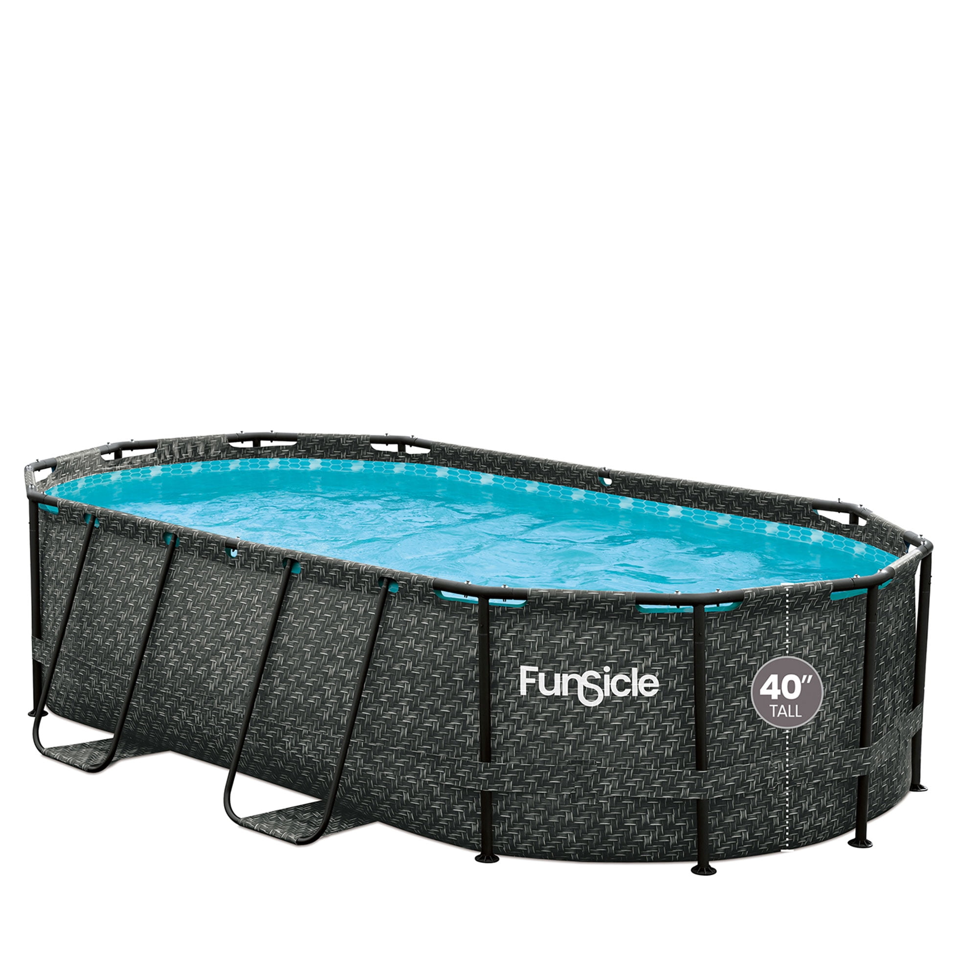 Funsicle 13'11" x 8'2" x 39.5" Oval Oasis Designer Above Ground Pool ...