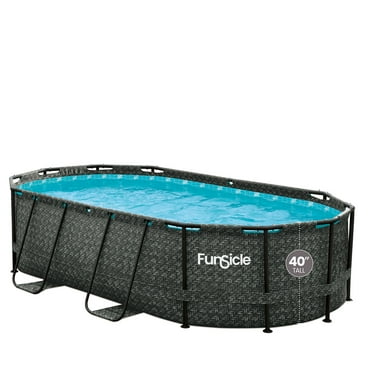 Funsicle 14ft x 36in Round QuickSet Designer Above Ground Pool, Dark ...