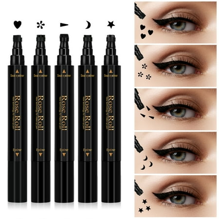 Compuye Lot de 7 tampons pour les yeux, 7 crayons à sourcils, tampons ...