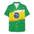 HUIACONG Men's Hawaiian Shirt,Short Sleeve Brazilian Flag Print Shirts ...