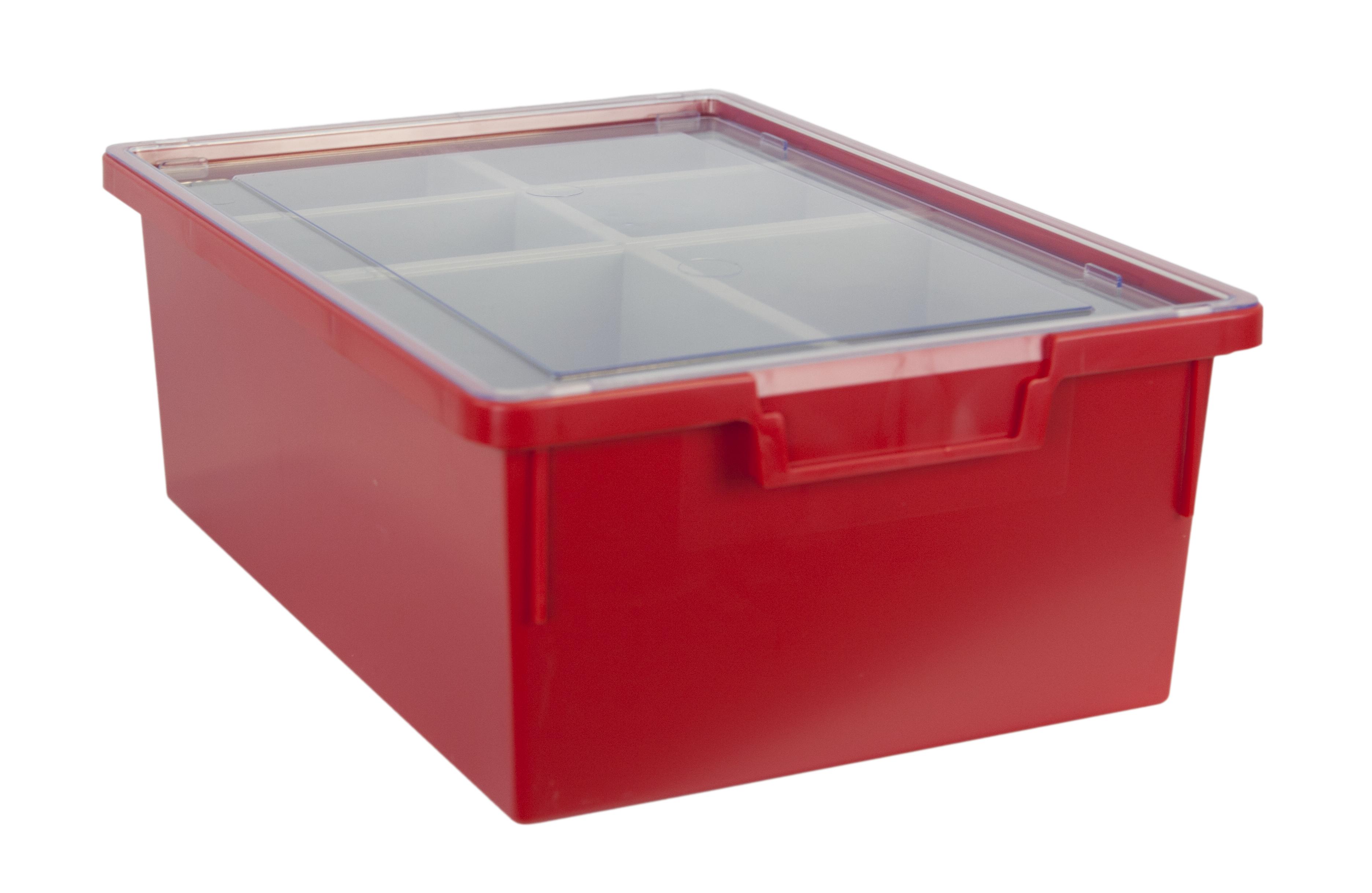 Bin/ Tote/ Tray Divider Kit - Double Depth 6" Bin in Primary Red - 1 ...