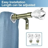 Urbanest Real Crystal Diamond-cut Elegant Designer Curtain Rod – Solid ...