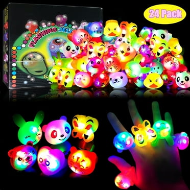 LED Light Up Toy Party Favors Animal Cartoon Rings and Bracelets, 24 ...