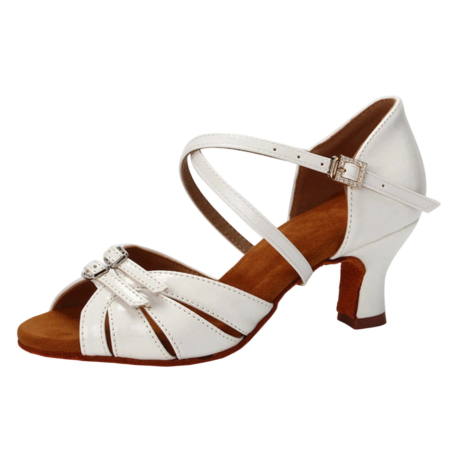Click here for Hzomhy White Womens Latin Dance Shoes Mid Heel Sof... prices