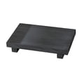 Black Wooden Display Stand Elevated Rectangular Tray, Solid Wood with ...