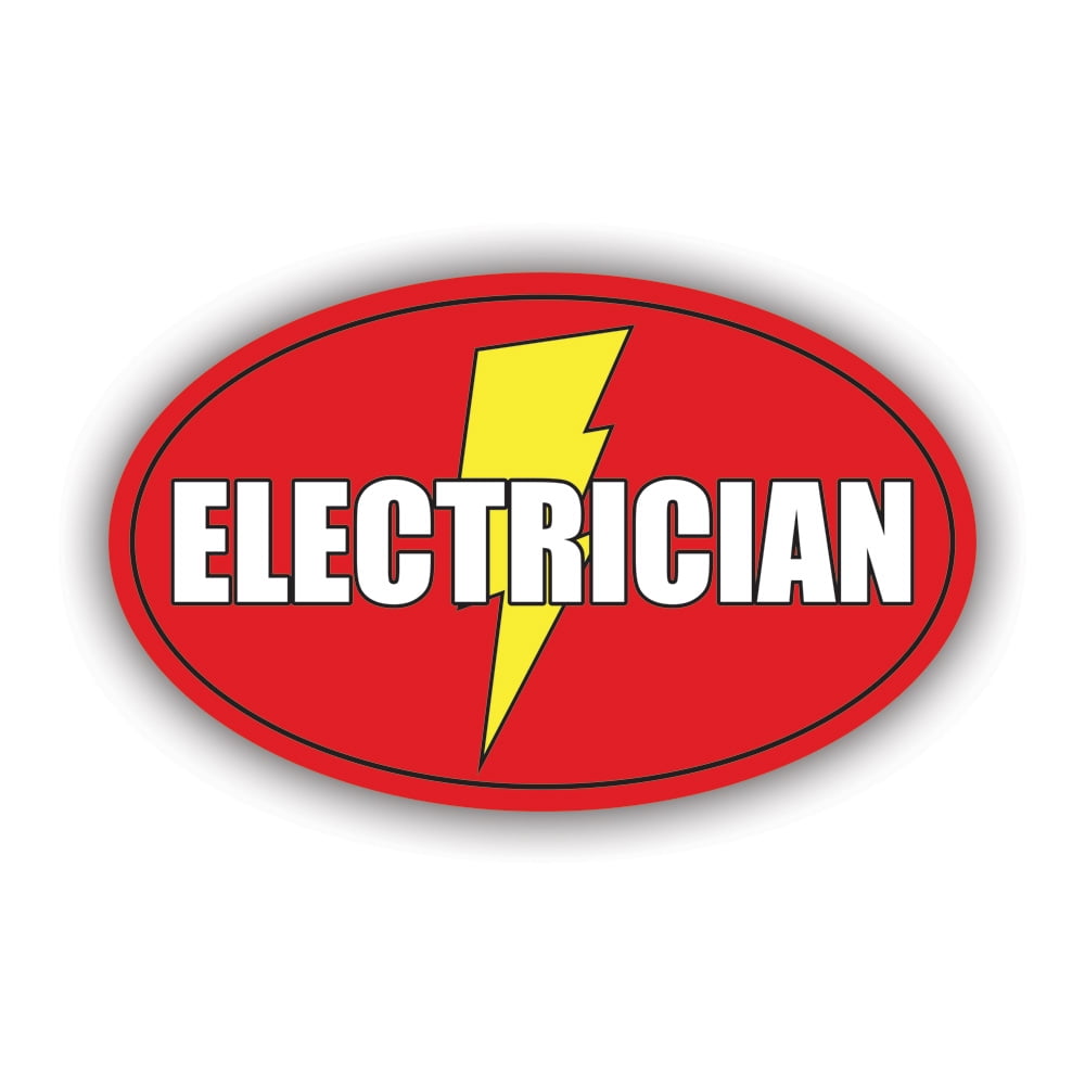 Oval Electrician Sticker Decal - Self Adhesive Vinyl - Weatherproof ...