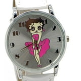 Betty Boop White Watch White Band Silver Dial Woman's Classic WATCH-401 ...