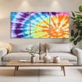 Boho Rainbow Canvas Wall Art 3 Panels, Abstract Gradient Orange Purple ...