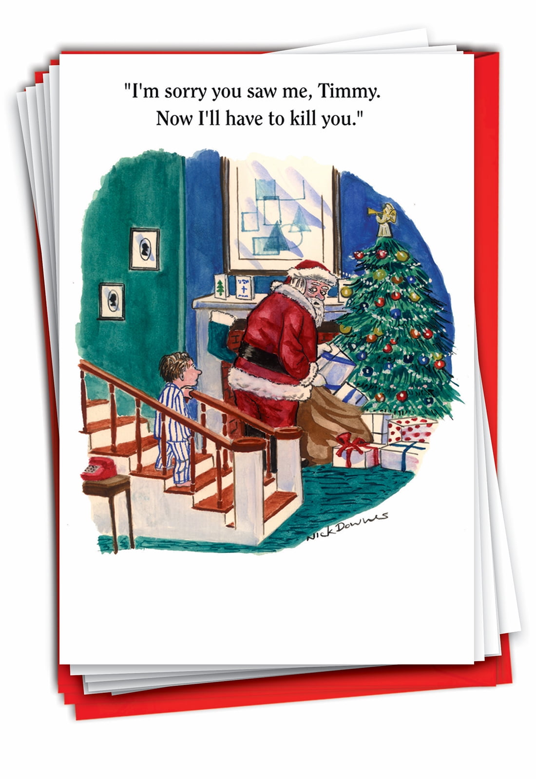 12 Funny Merry Christmas Cards Pack (1 Design, 12 Cards) - Im Sorry ...