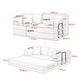 Hommoo Modern Convertible Sleeper Sofa Couch Bed, Compressed Corduroy ...
