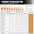 180PCS Copper Wire Lugs AWG 2 4 6 8 10 12 14 16 Gauge Battery Terminal ...