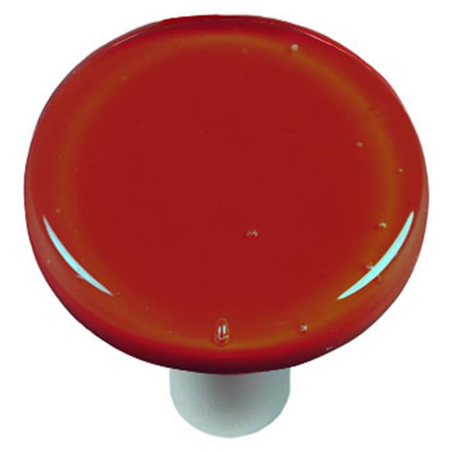 Hot Knobs HK1003-KRA Brick Red Round Glass Cabinet Knob - Aluminum Post ...