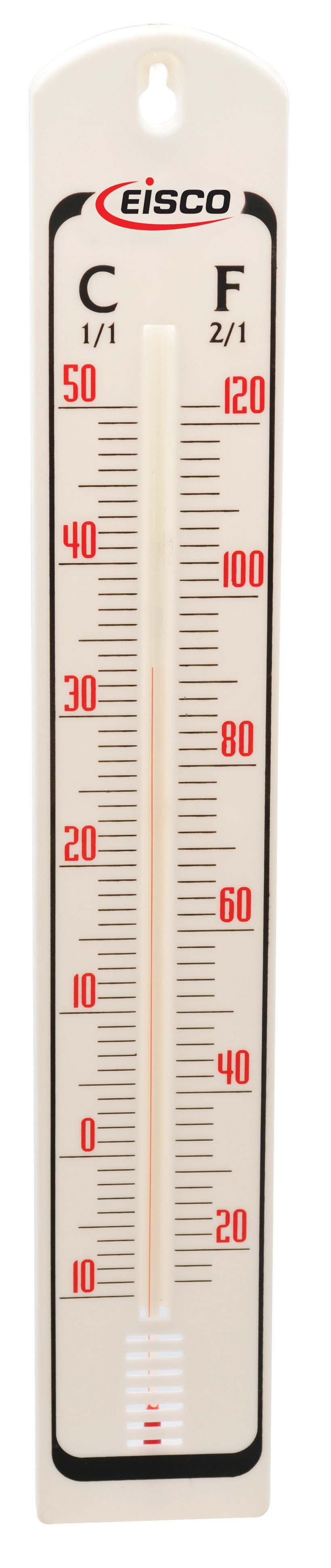 Wall Thermometer, 2.4" x 15.75" - -10 to 50 C (20 to 120 F) - Screen ...