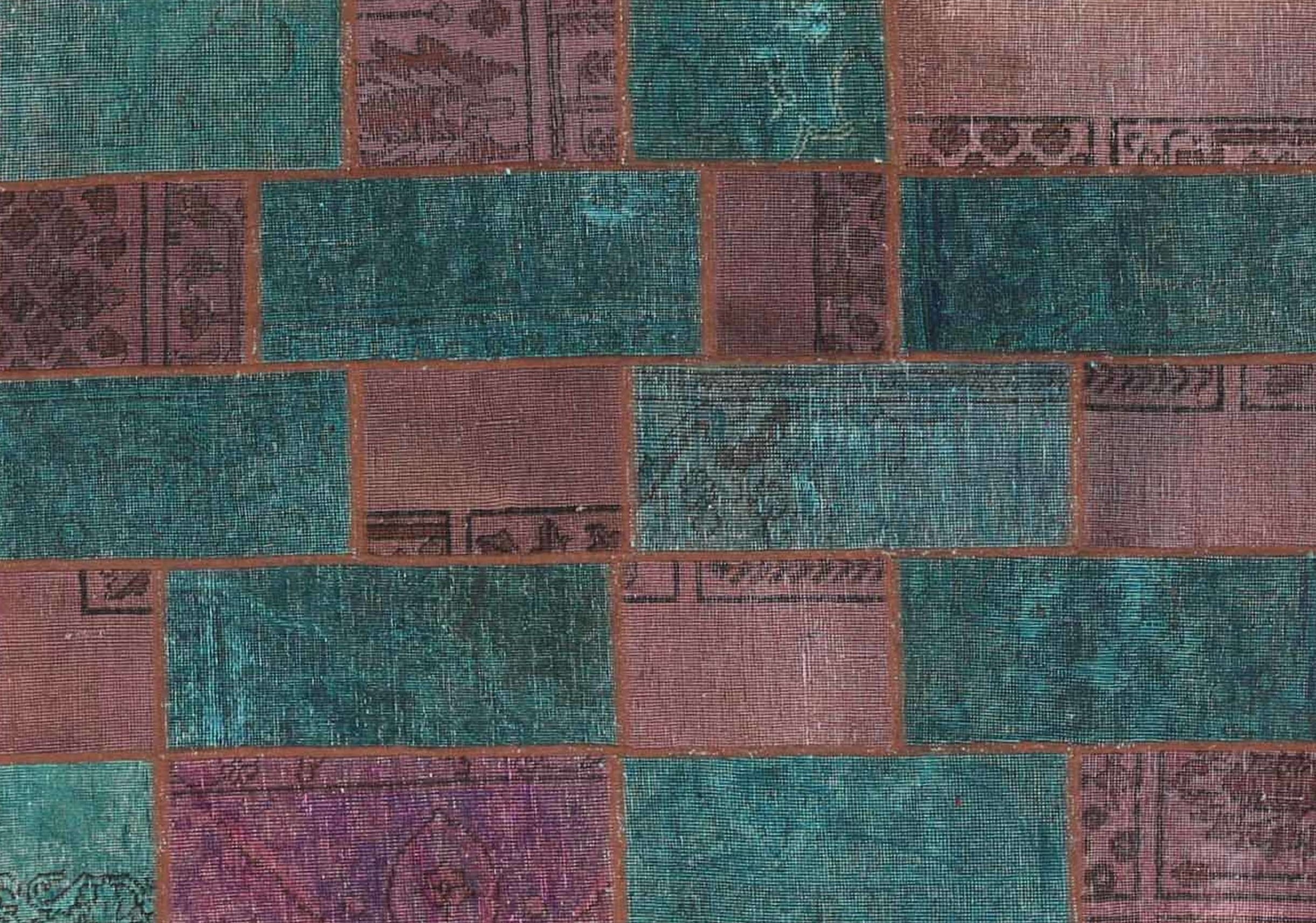 Ahgly Company Indoor Rectangle Contemporary Green Patchwork Area Rugs ...