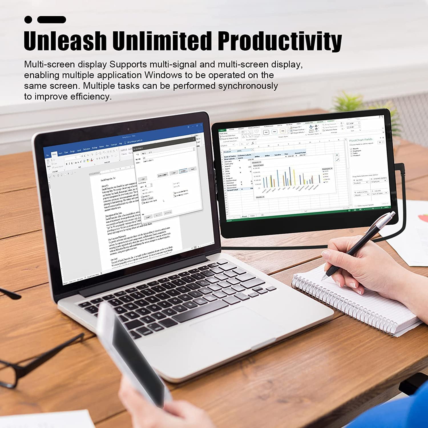 Buy Farfi 11.6 Inch Portable Monitor for Laptop Dual Monitors Extender ...