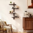 XIMEI Mid Century Modern Floating Shelves, Walnut Display Shelf Set of ...