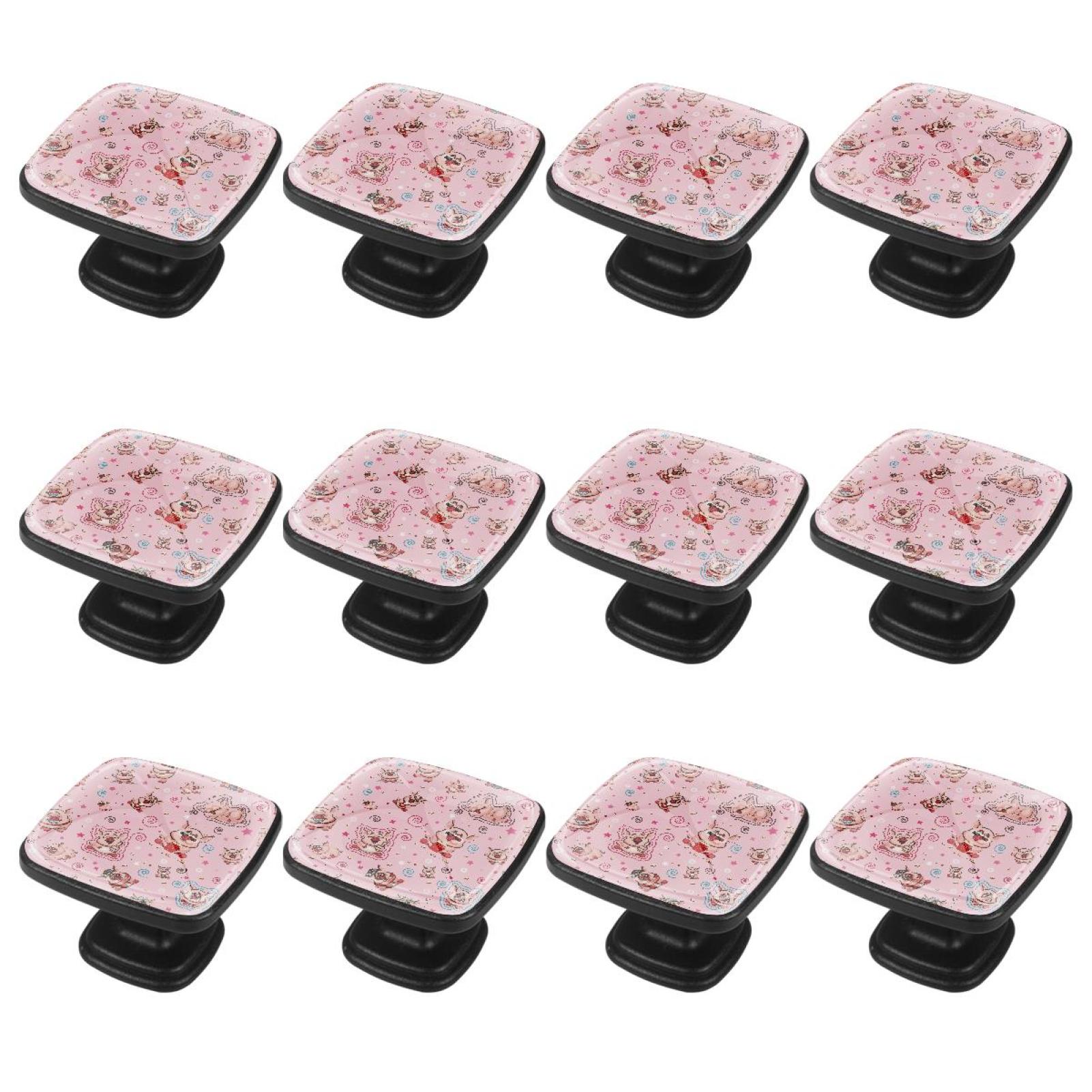 12 Pcs Cabinet Handle Drawer Pulls Cartoon Piglets Knobs with Screws ...