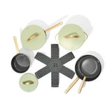 Beautiful 12pc Ceramic Non-Stick Cookware Set, Sage Green by Drew ...