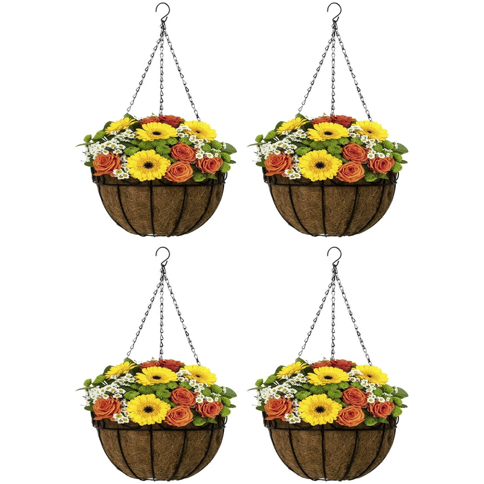 Click here for Sorbus 14 Metal Hanging Planter - 4 Pack With Coco... prices