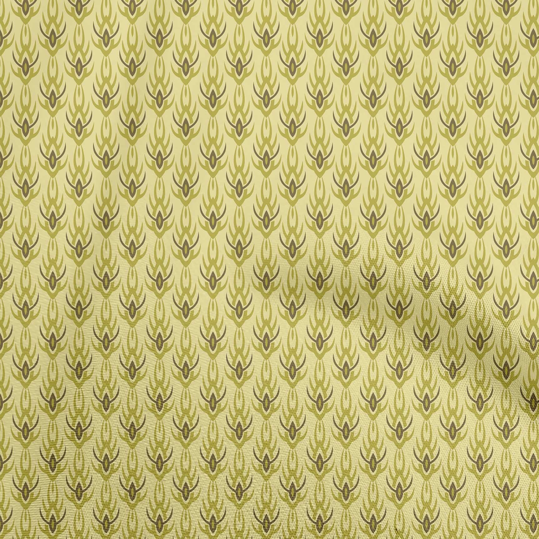oneOone Cotton Silk Pale Yellow Fabric Geometric Fabric For Sewing ...