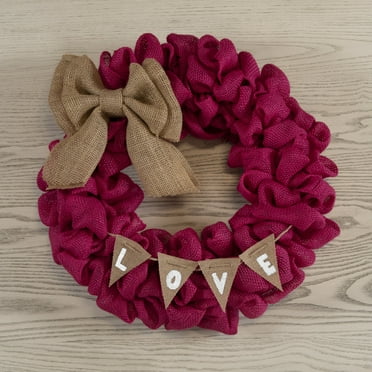 Love, Laugh, Craft 24" Dia. Holiday Burlap Wreath Project Kit, Precut ...