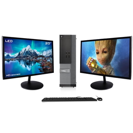 Dell OptiPlex Desktop PC with Dual (2) New 20 Inch Monitor Intel Core ...