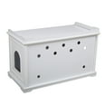 Cfowner Cat Washroom Storage Bench Wooden Litter Box Furniture ...