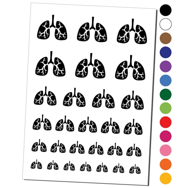 Lungs Anatomy Organ Body Part Water Resistant Temporary Tattoo Set Fake ...