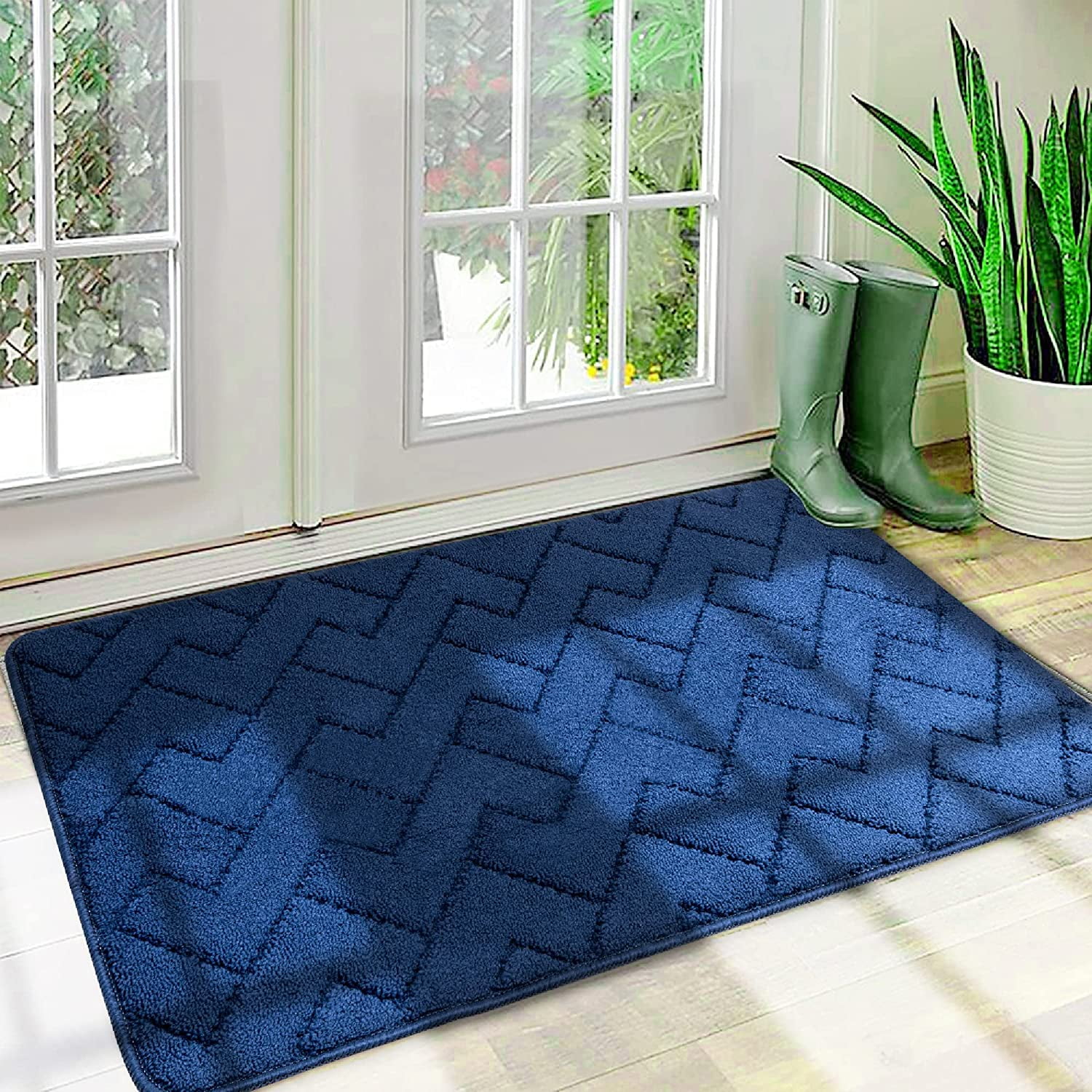 Walensee Indoor Doormat, Front Door Mat for Entrance, 20"x32" Navy ...