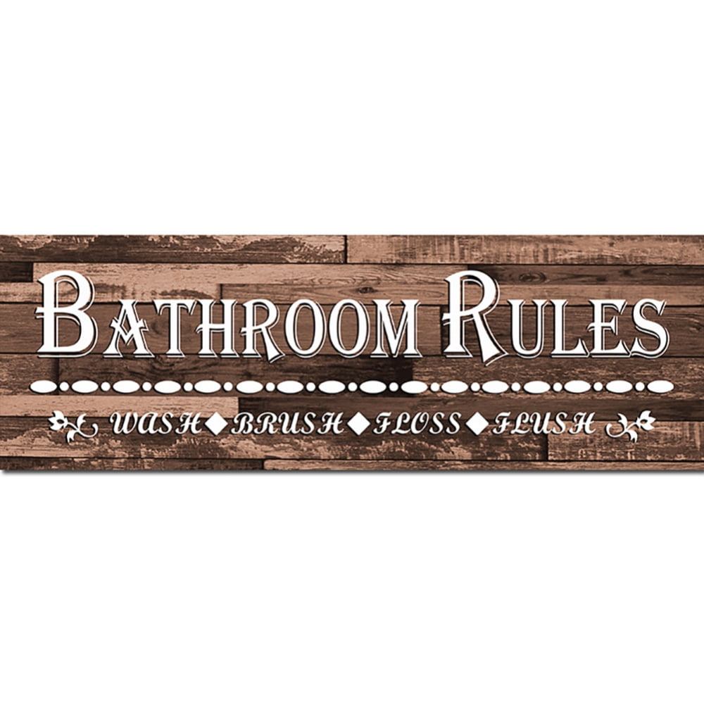 Farmhouse Bathroom Wall Decor - Funny Bathroom Signs with Rules ...